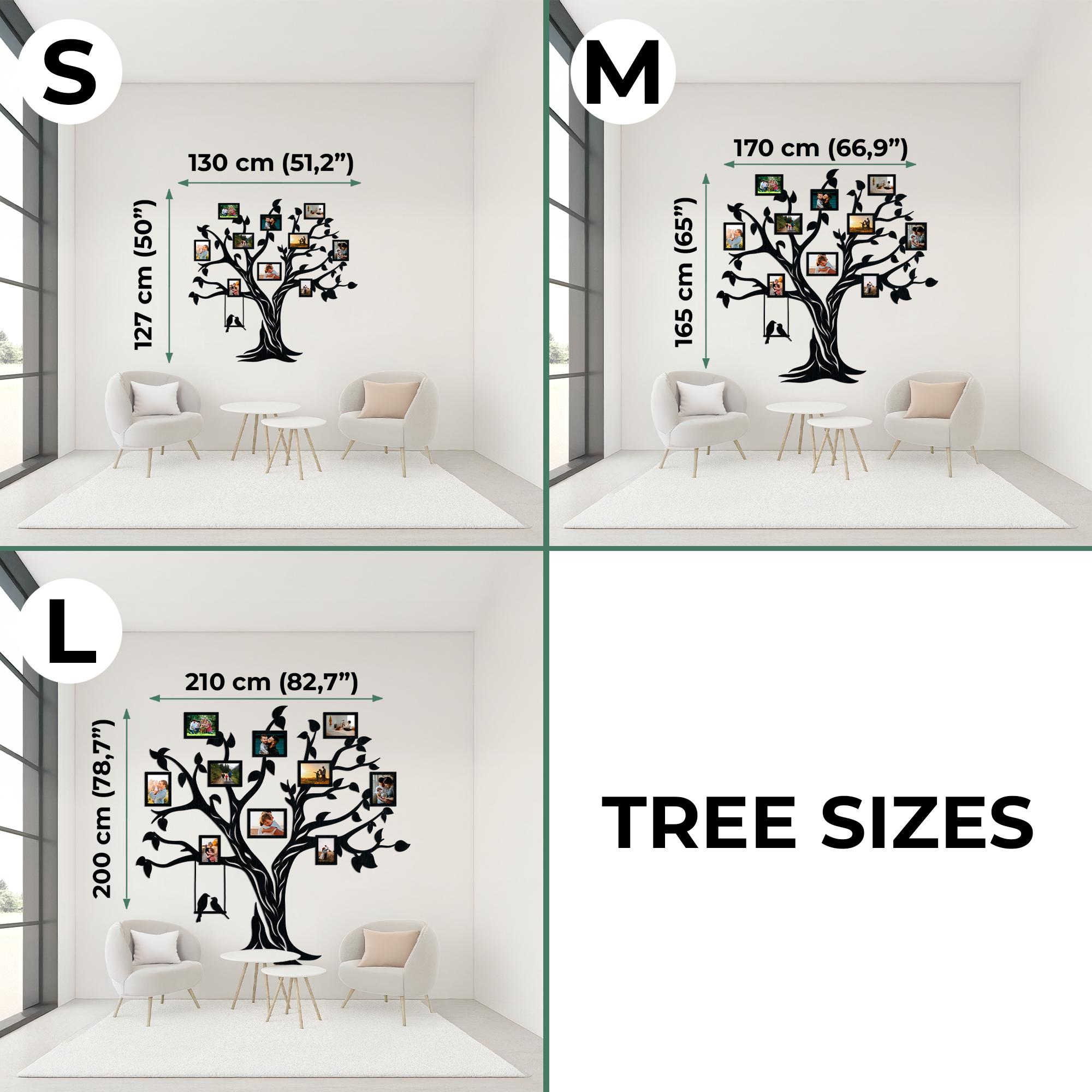 Led Family Tree, Large Family Photo Collage, Wooden Family Tree With ...