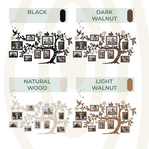 Large Wooden Family Photo Collage Frames, Family Tree of Life, 25th ...