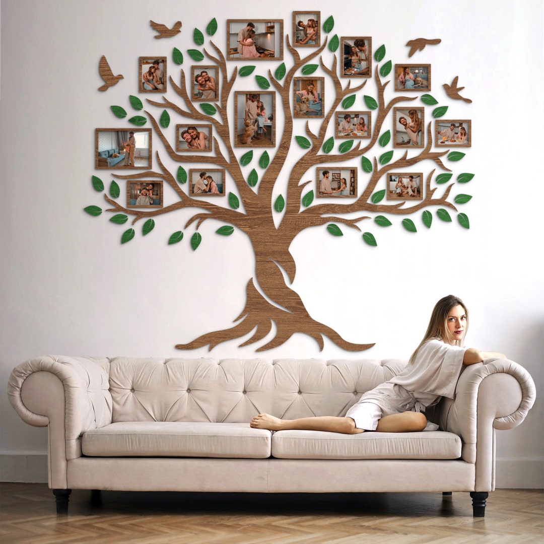 Collage Picture Frames, Family Tree Art, 5th Wedding Anniversary Gift ...