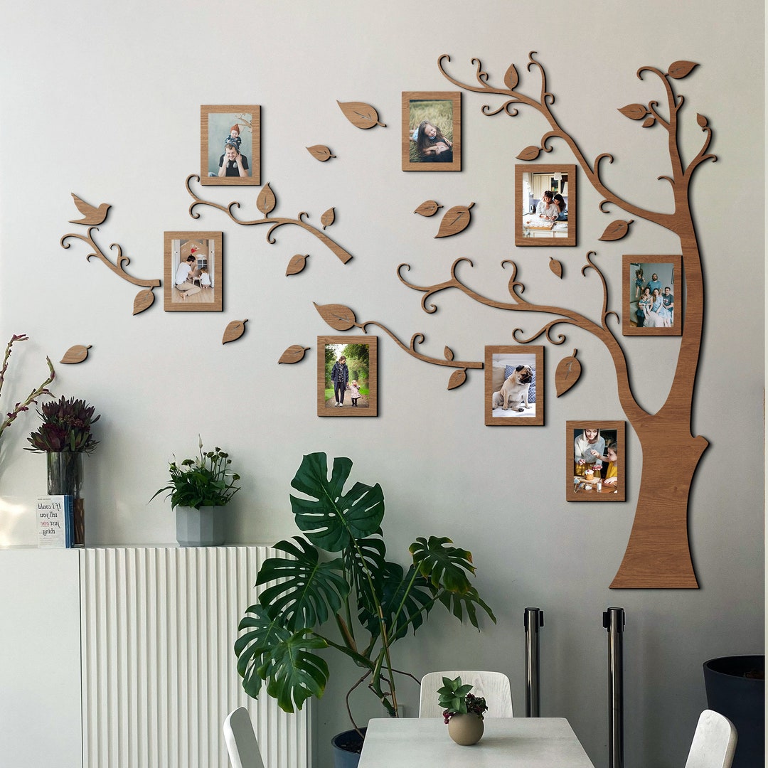 Family Tree Wall Mural, Family Tree Photo Collage, Family Tree Wall ...