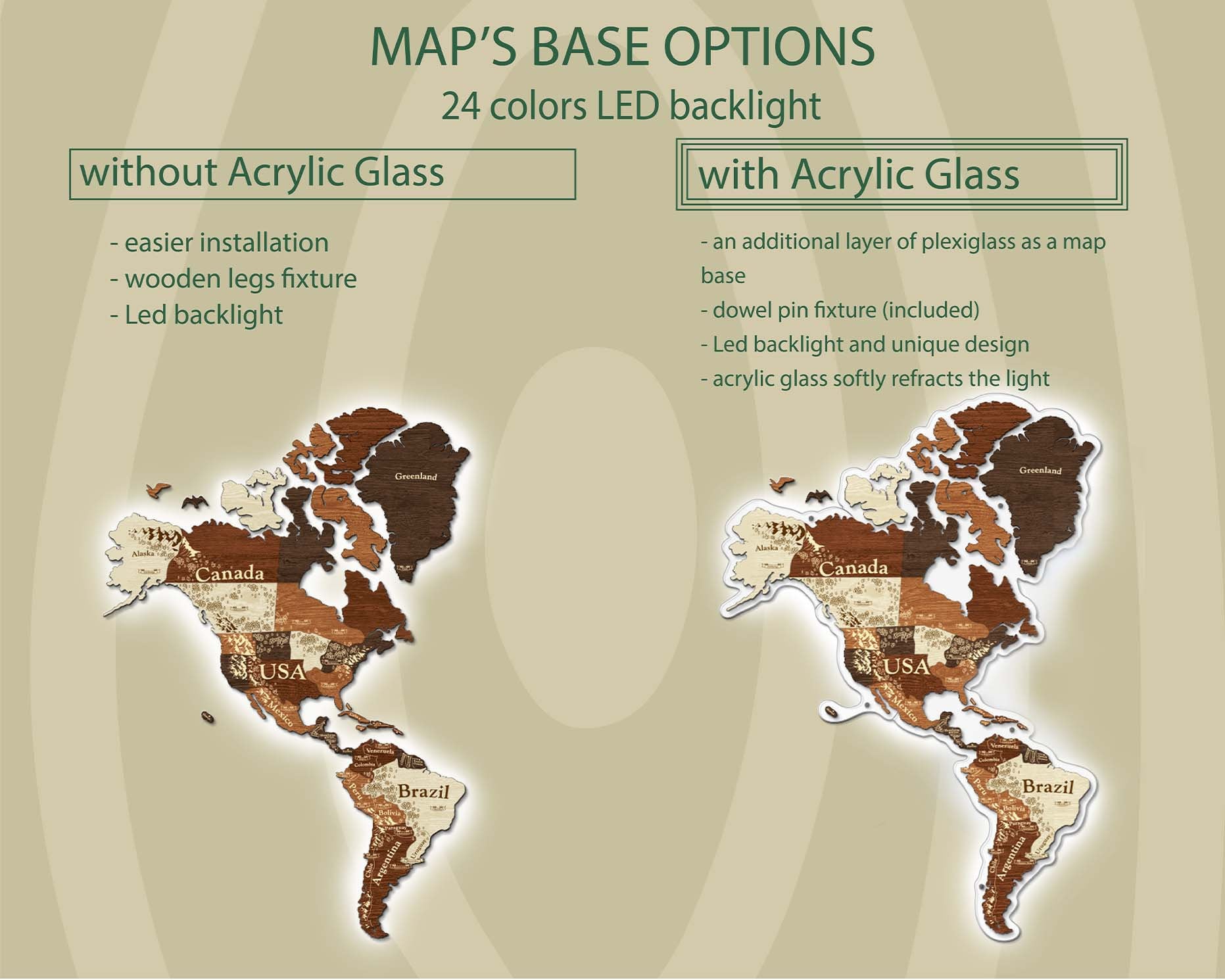 Large Led Neon Wall Map Large Wall Map 3D Wooden Push Pin - Etsy UK