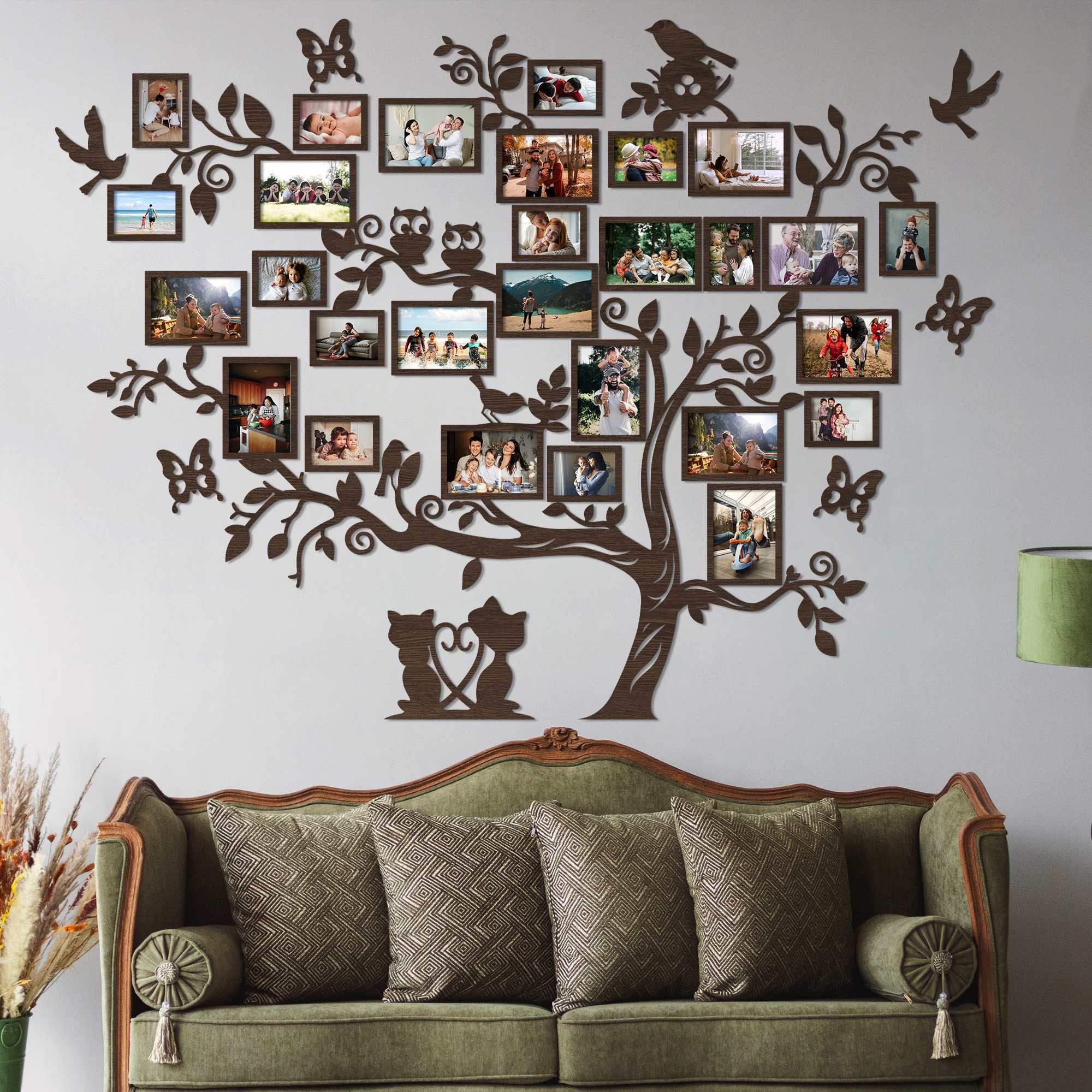 Photo Frames Collage Plywood, Family Photo Collage Frame, Family Photo ...