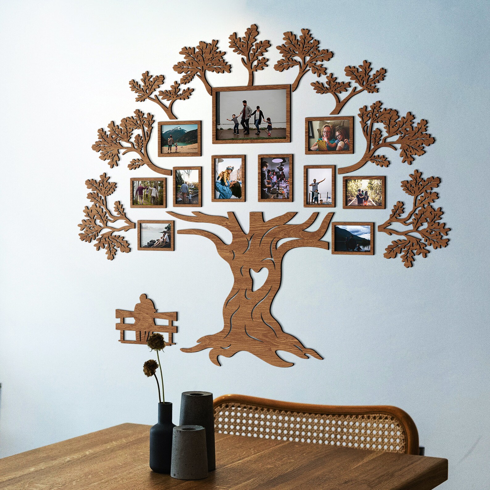 Wooden Family Pictures Tree Large Family Photos Collage - Etsy