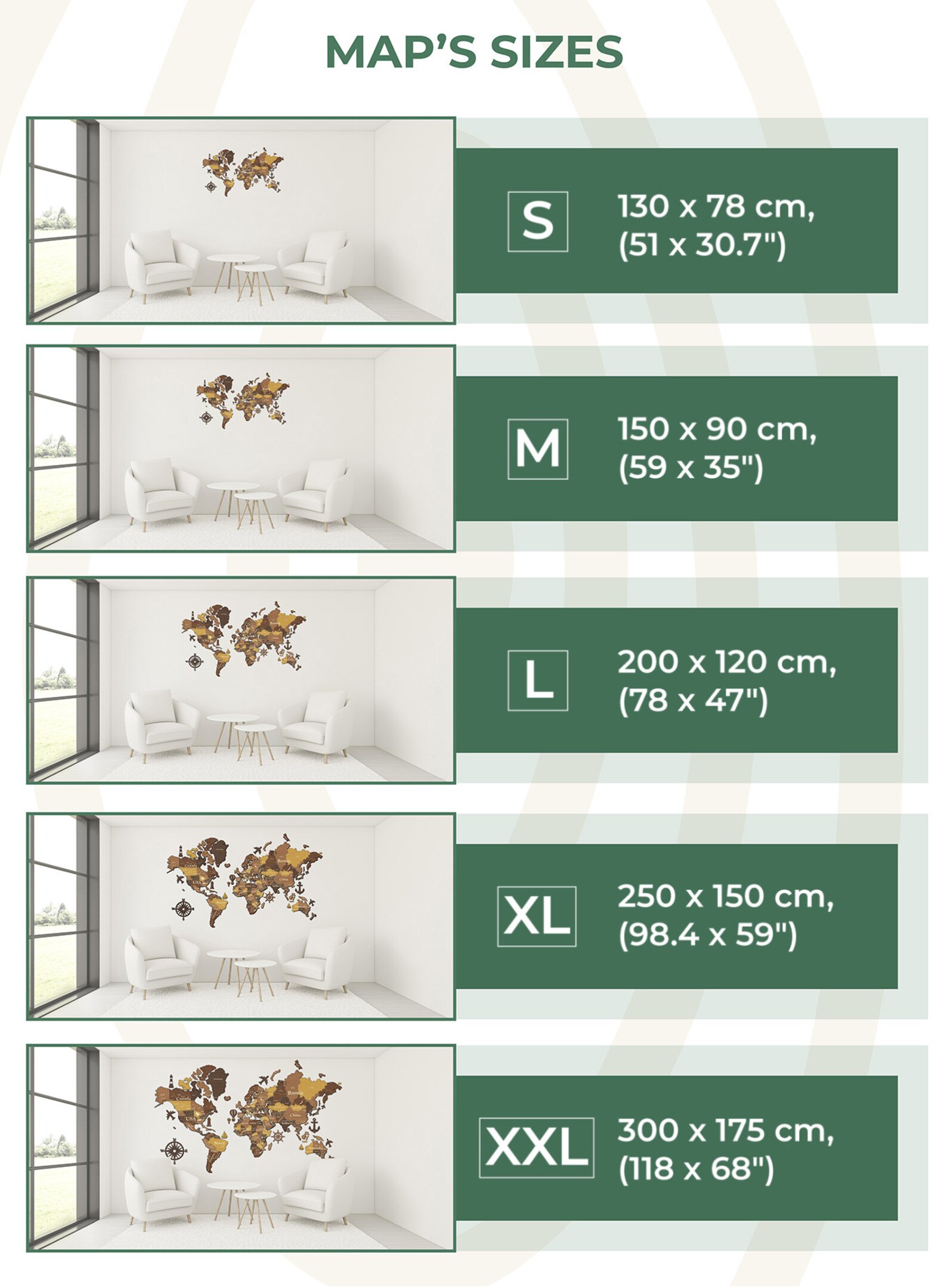 Large 3D Map of the World, XXL Map to Mark Travels, Extra Large Wall ...