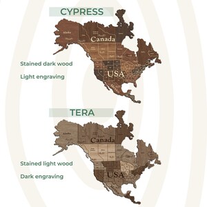 3D World Map in Tera or Cypress Colors 3D Wooden Map of the | Etsy