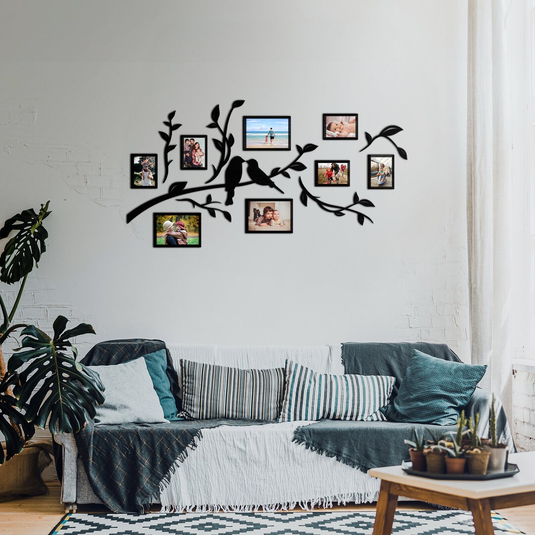 Wooden Photo Frames Set, Wood Wall Decorations, Tree Branches With ...