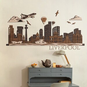 Liverpool Wood Wall Sign, English City Art Decor, Liverpool Art Sign ...
