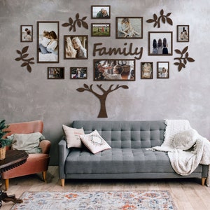 Big Family Tree Wood Wall Decal Happy Family Tree Wall - Etsy