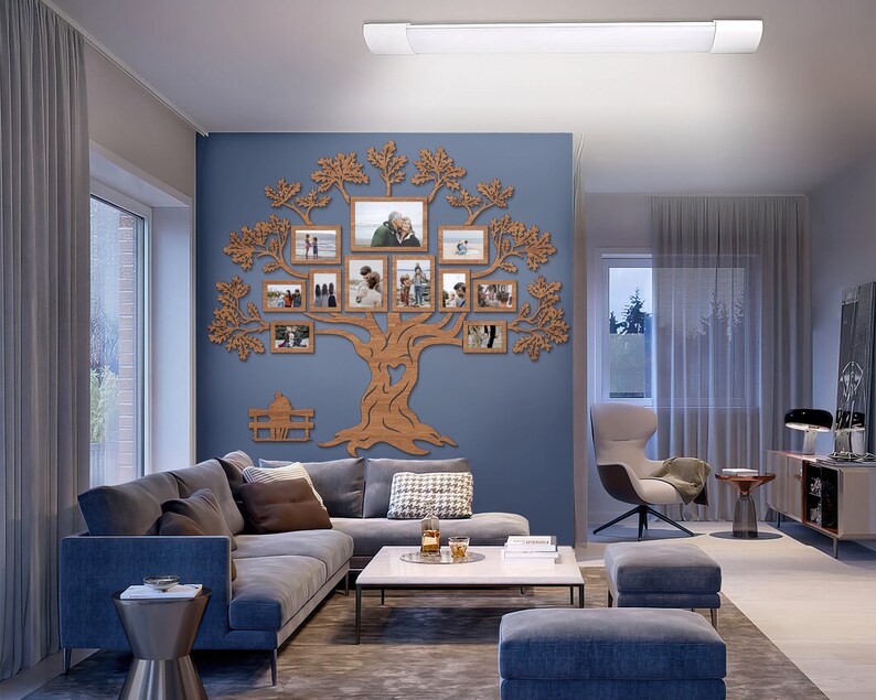 Family Pictures Tree Family Photos Collage Wooden Family - Etsy