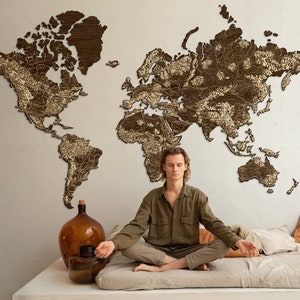 Extra Large Wood World Map, Handmade Wooden Map of the World, Wall Map ...