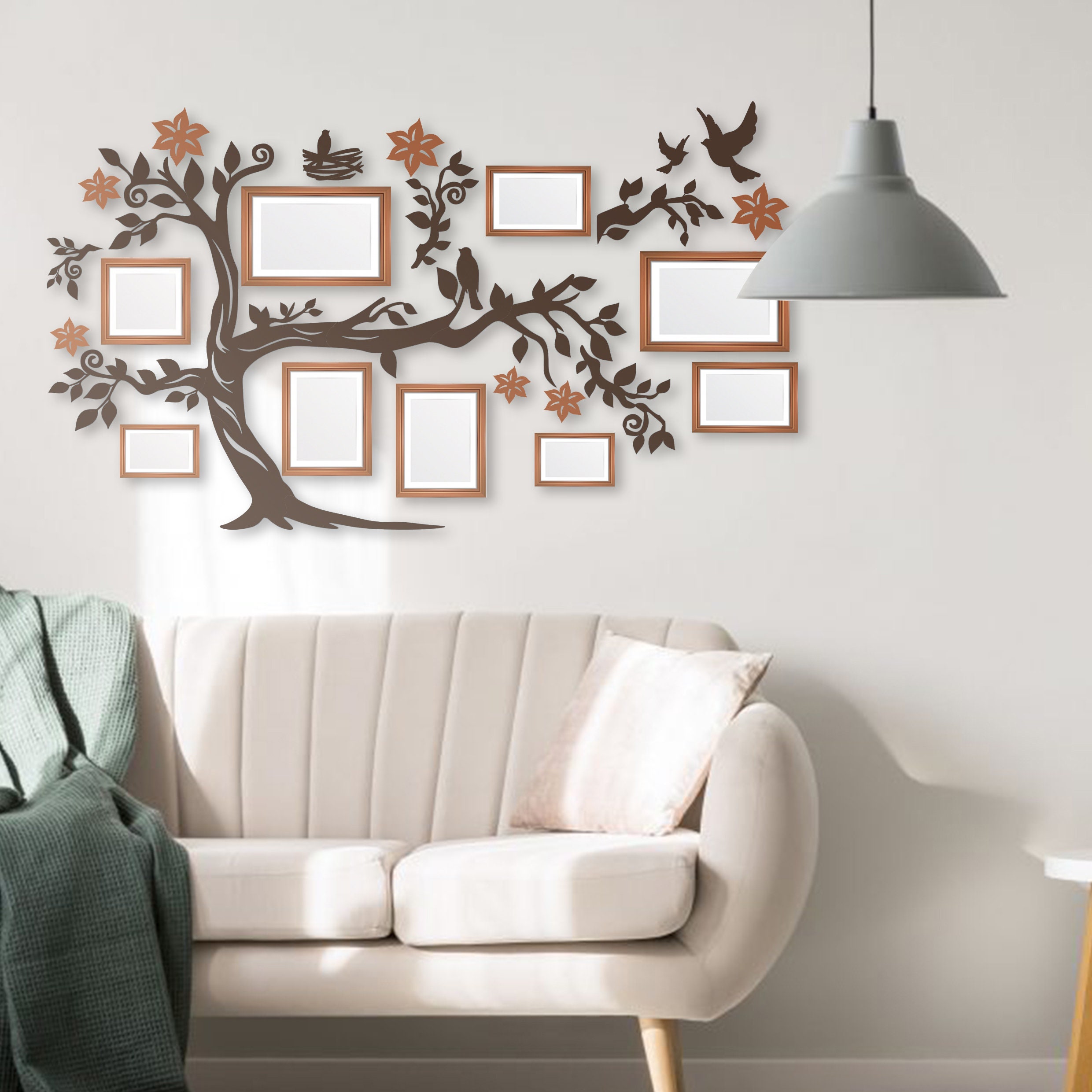 Custom Family Tree With Photo Frames Included Custom Wooden | Etsy