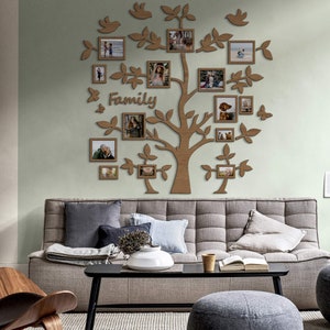 Personalised Family Tree Charts Family Photos in Wood Frames - Etsy