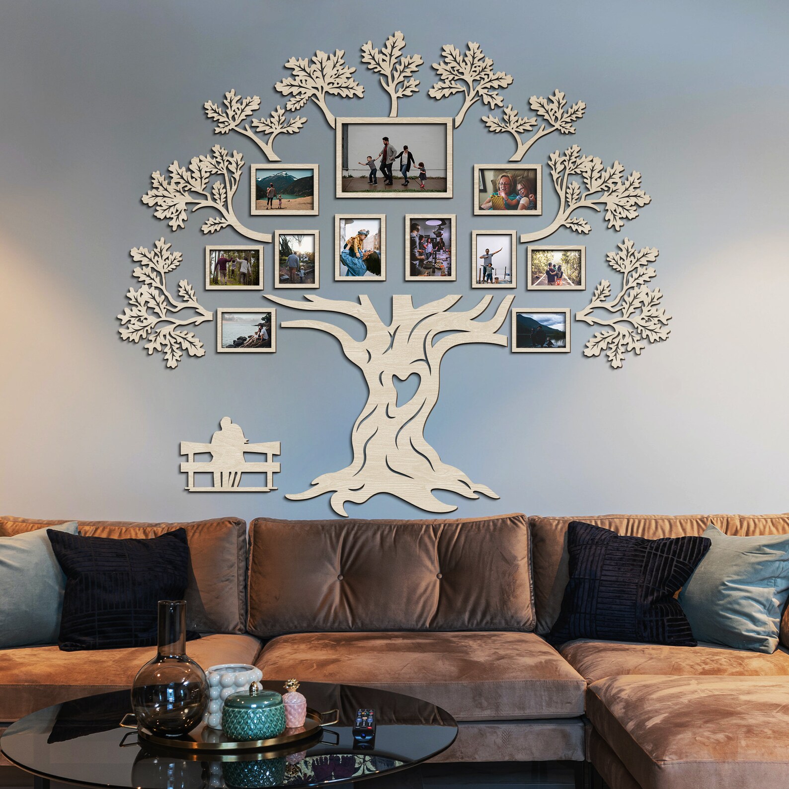 Family Pictures Tree Family Photos Collage Wooden Family - Etsy
