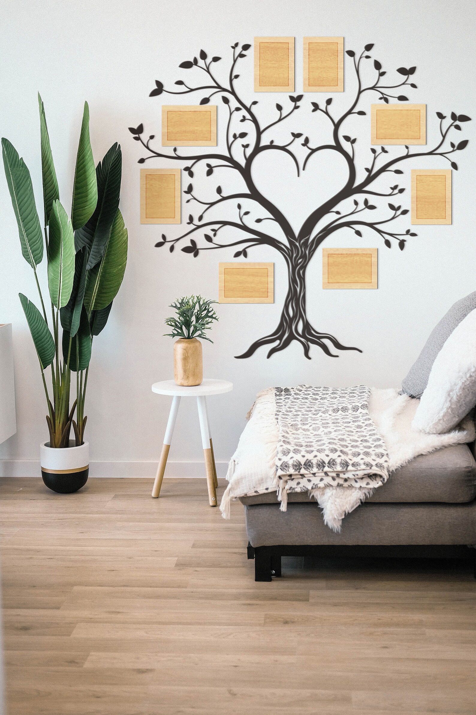 Collage de fotos familiares árbol de madera de vivo - Etsy México