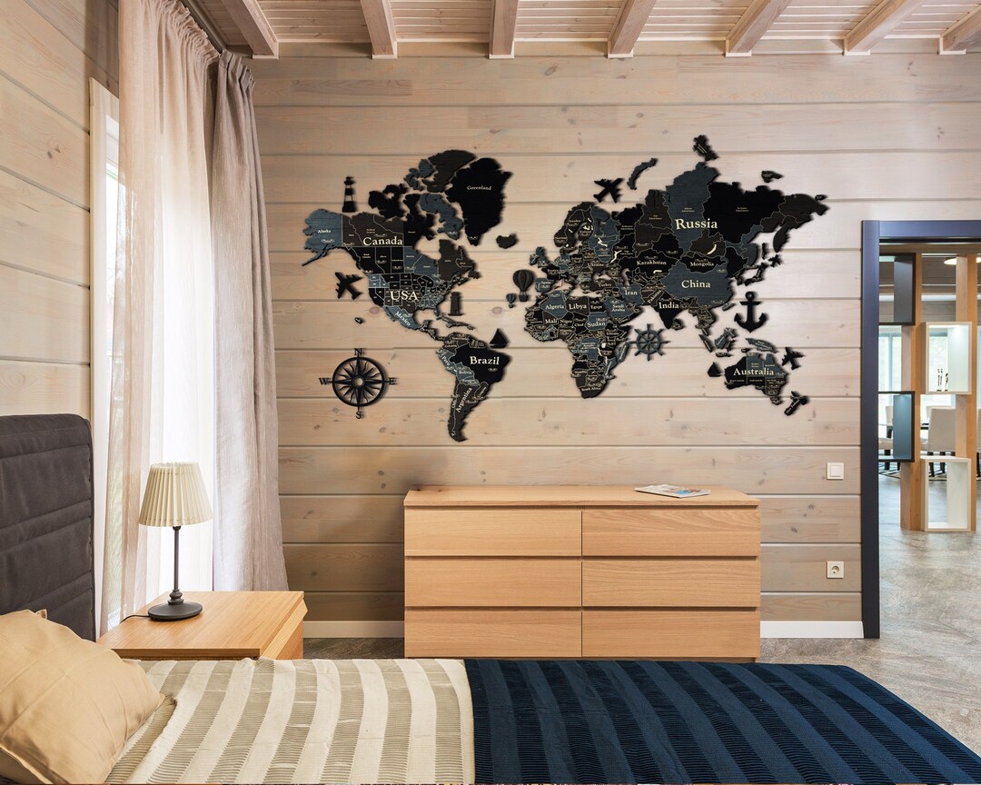 Extra Large 3D World Map, XXL World Map to Mark Travels, Large Push Pin ...