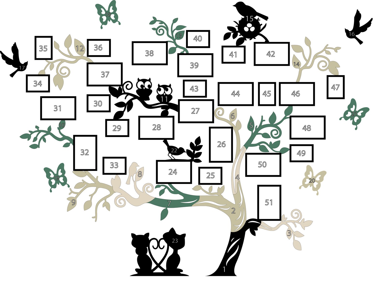 Extra Large Family Photos Frames Collage Customizable Wooden | Etsy