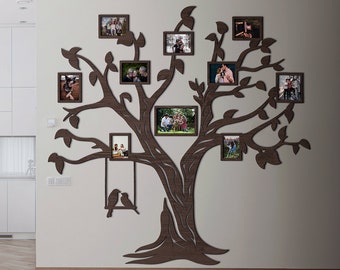 Wooden Family Tree With 23 Picture Frames 83x63in / 210x160cm ...