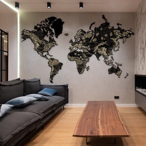 Extra Large Wood World Map, Handmade Wooden Map of the World, Wall Map ...