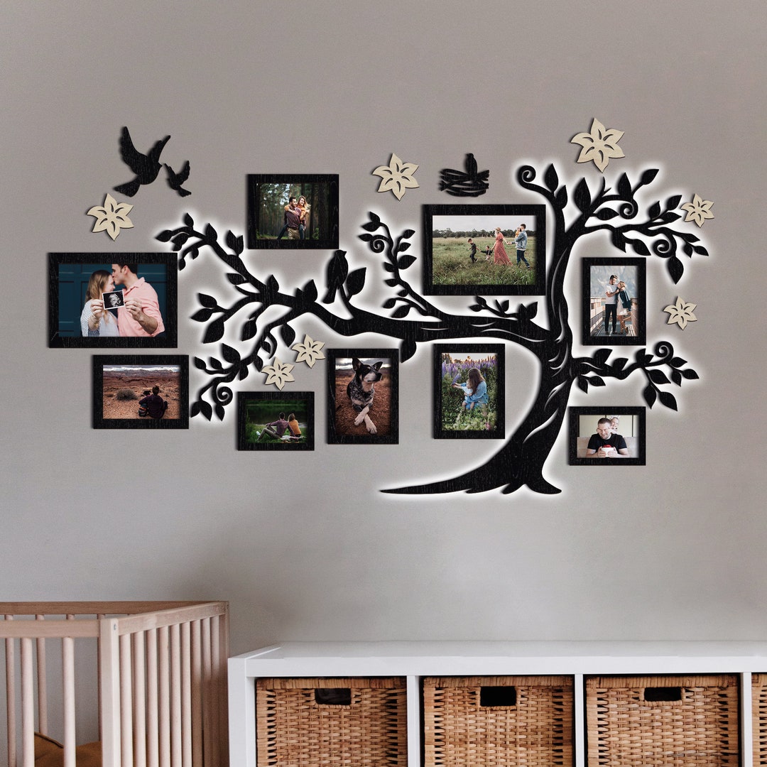 Led Family Tree With Photo Frames, Wall Light Decorations for Living ...