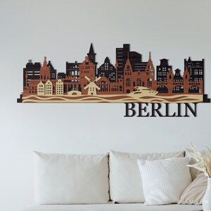 Berlin City Wall Sign, Wooden Minimalist Wall Art, Office Decor, German ...