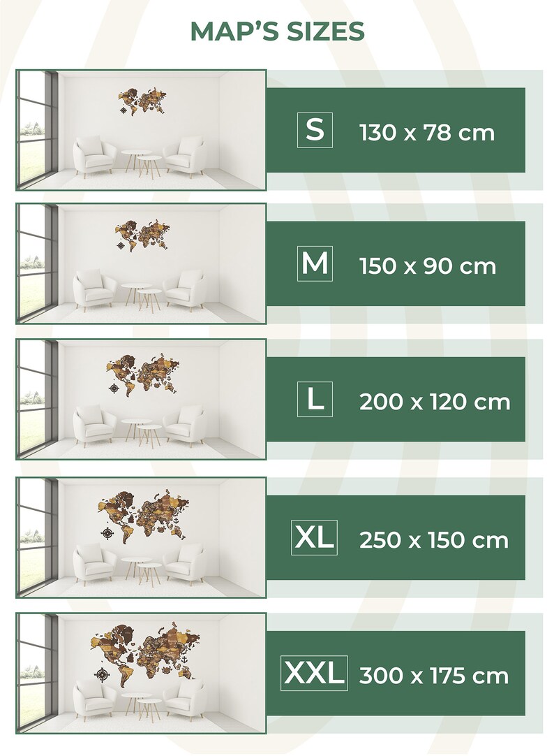 3D World Map in Tera or Cypress Colors 3D Wooden Map of the | Etsy