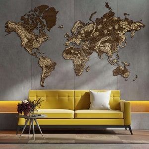 Extra Large Wood World Map, Handmade Wooden Map of the World, Wall Map ...