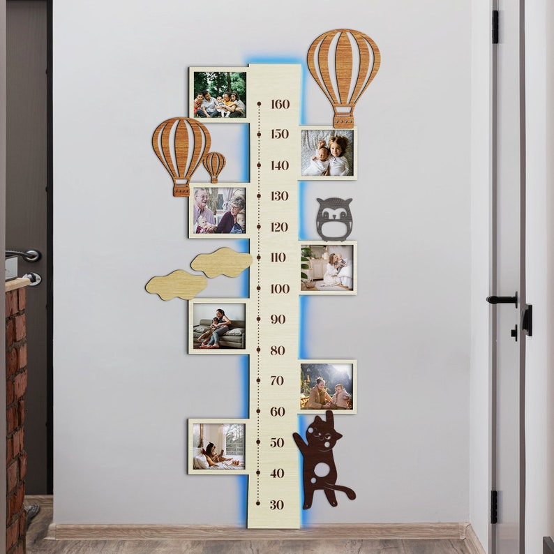 Led Growth Ruler With Photo Frames Girls Nursery Wall Art - Etsy