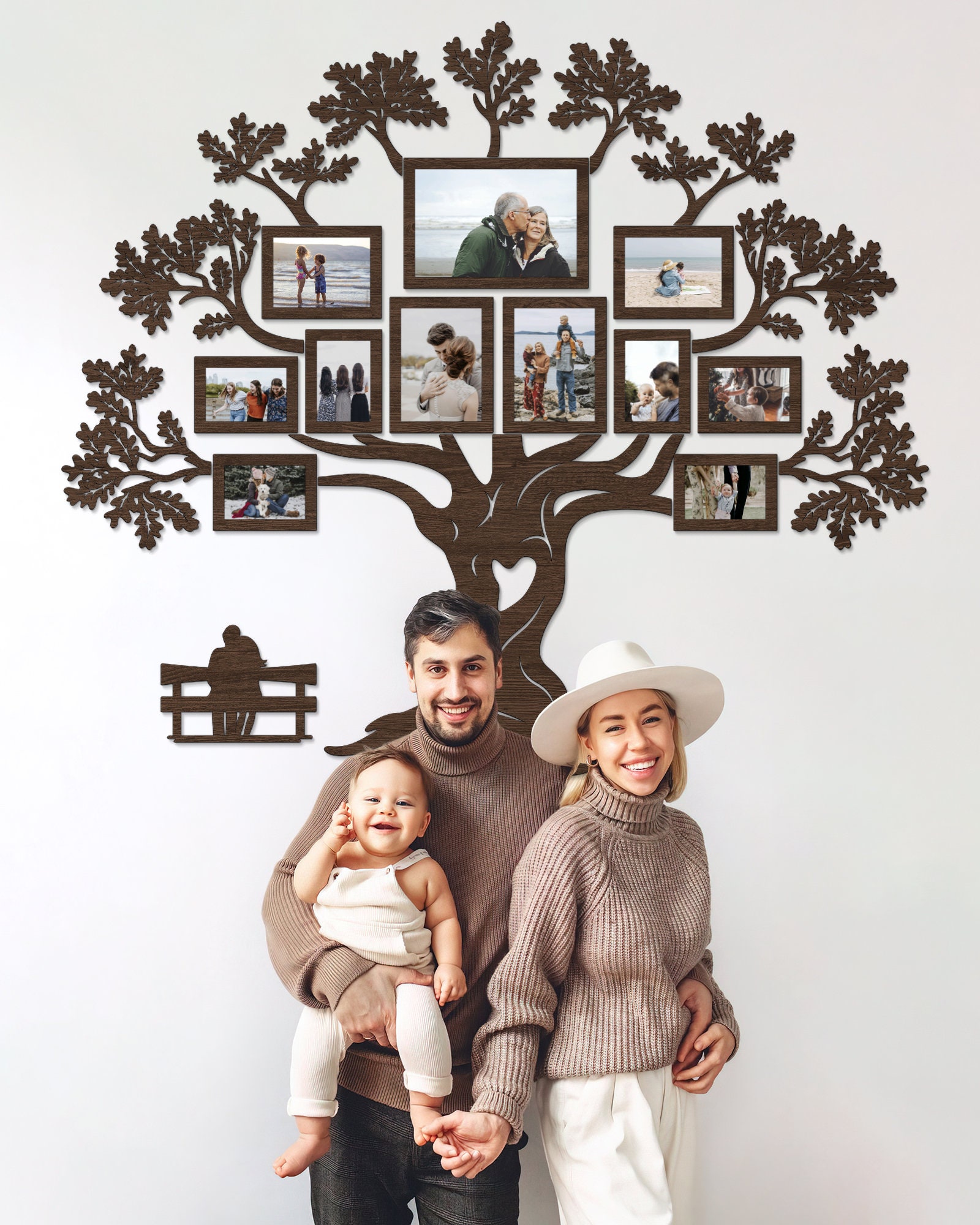 Family Pictures Tree Family Photos Collage Wooden Family - Etsy UK