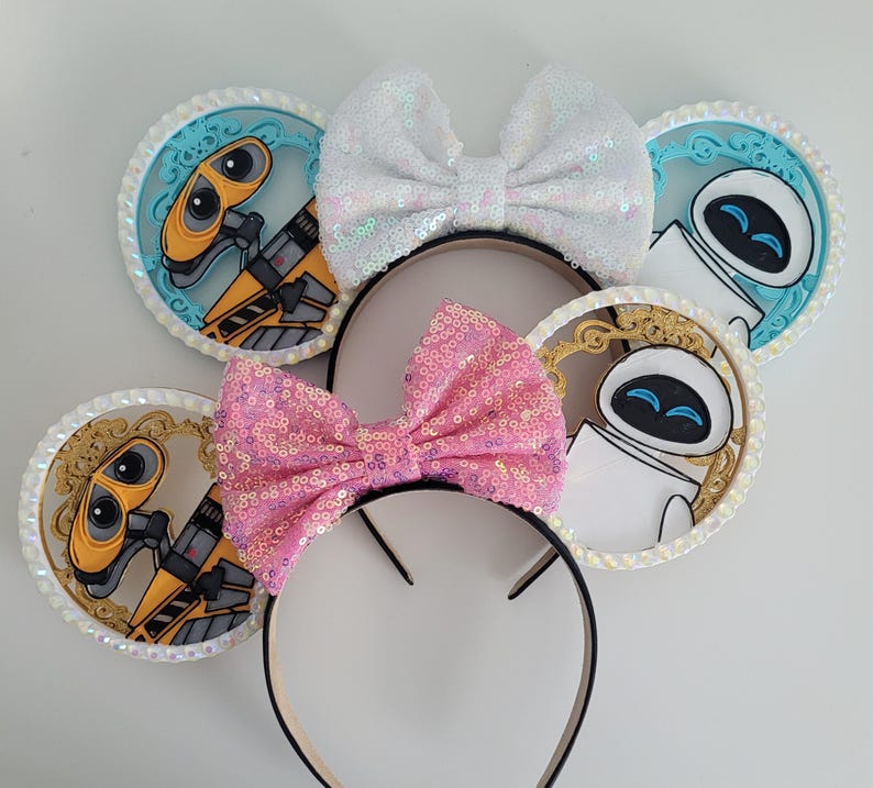 Wall-e and Eve, Better Together Ears, 3D Printed Fancy Robot Mouse Ears ...