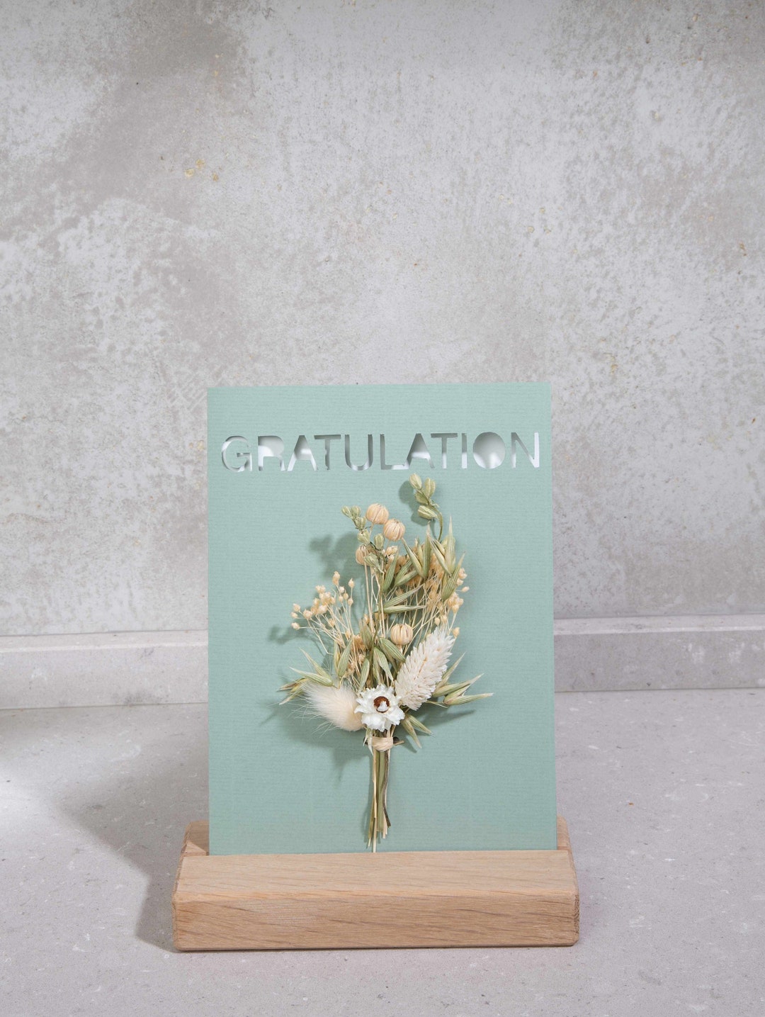 Card With Dried Flowers, Congratulations, Boho Living, Card Holder ...