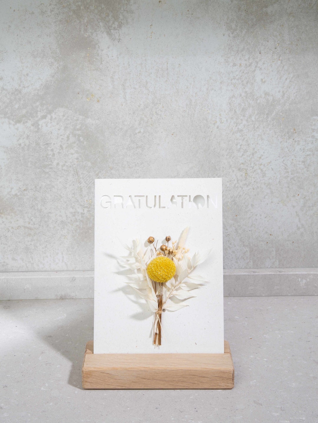 Card With Dried Flowers, Congratulations, Boho Living, Card Holder ...