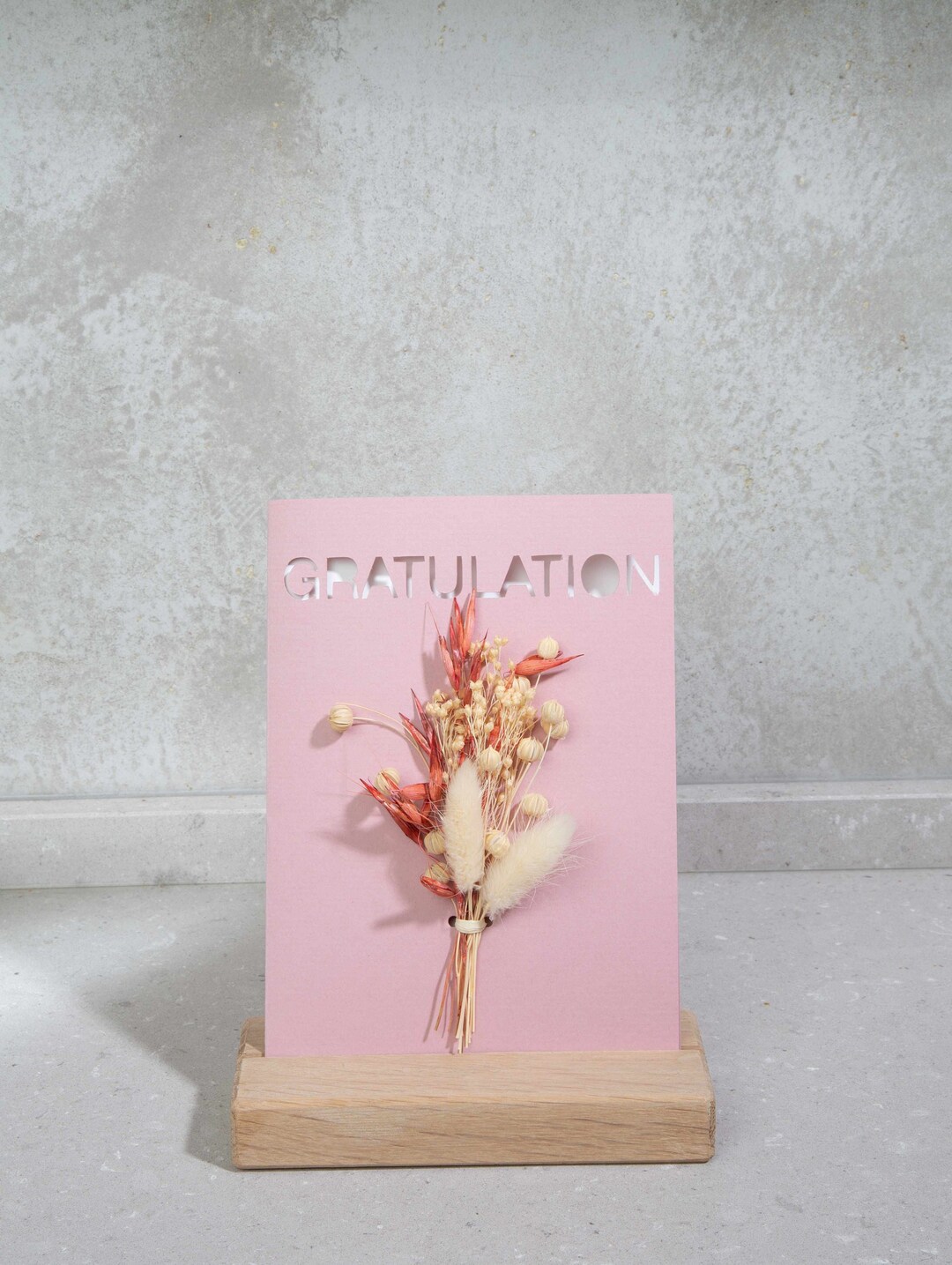 Card With Dried Flowers, Congratulations, Boho Living, Card Holder ...