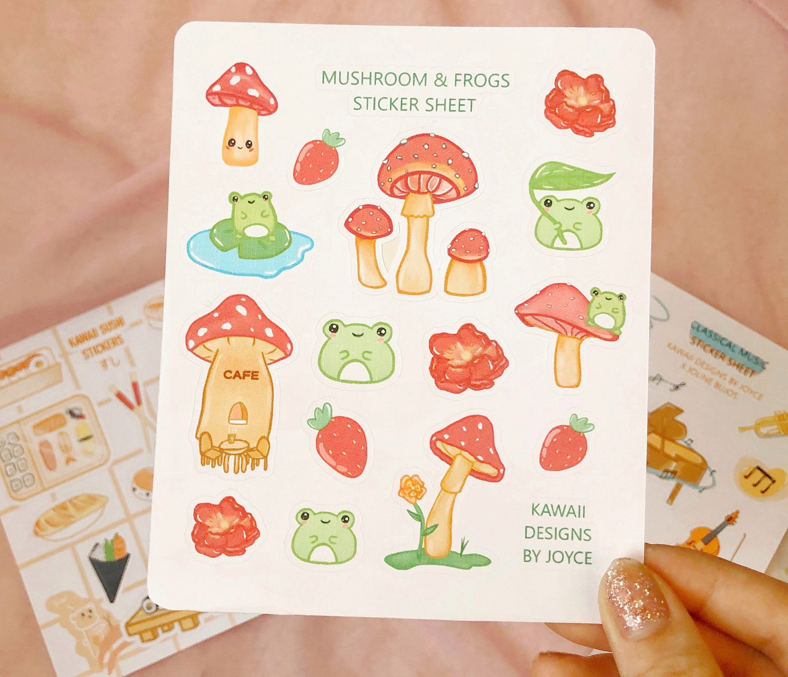 Cottage Core Mushroom & Frogs Sticker Sheet Water Bottle | Etsy