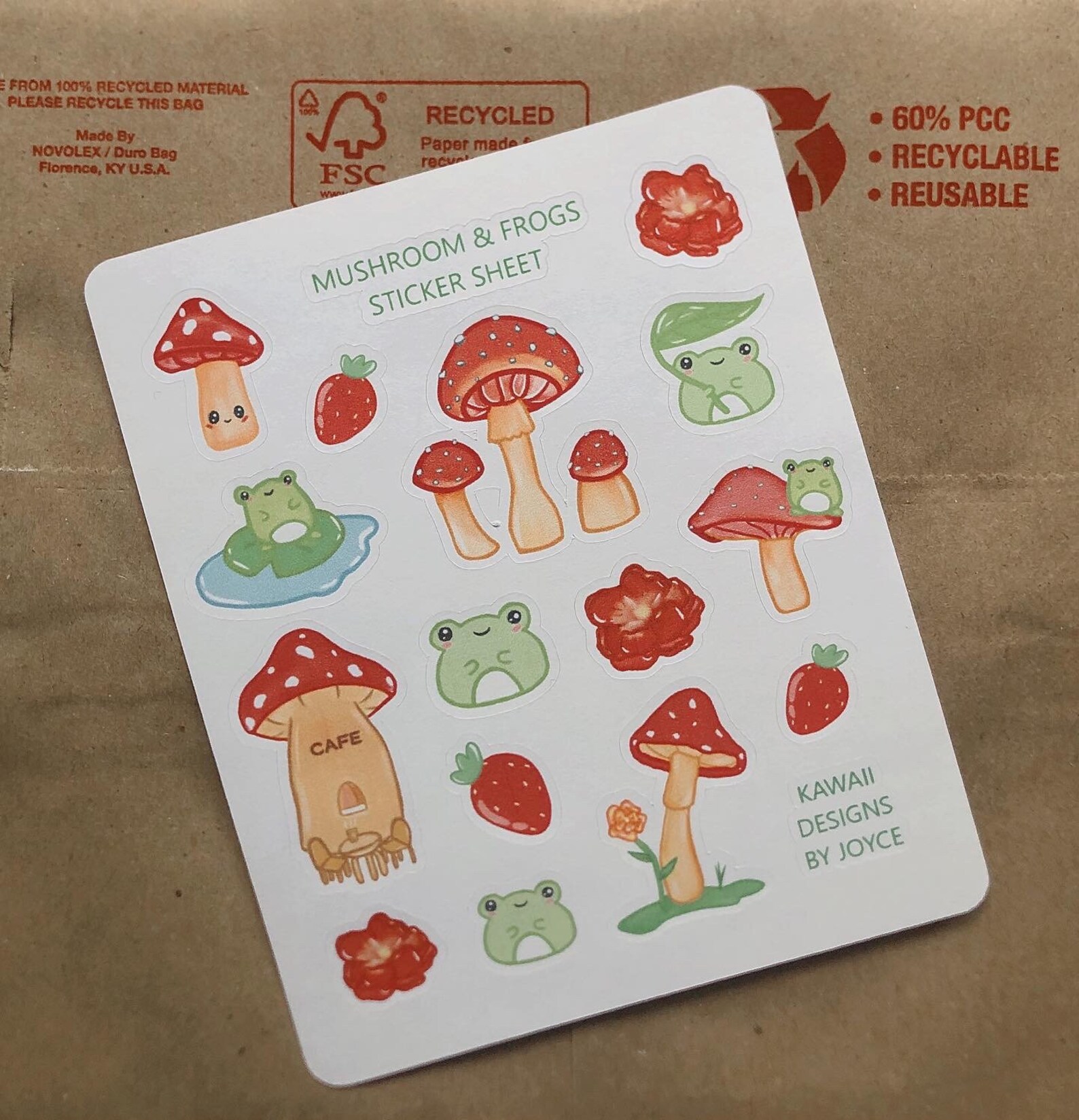 Cottage Core Mushroom & Frogs Sticker Sheet Water Bottle - Etsy