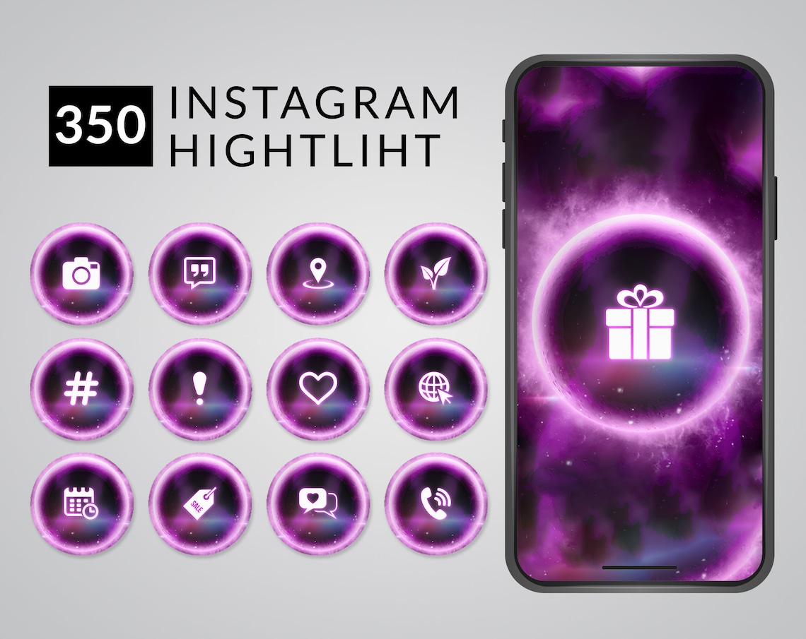 Purple instagram highlight icons - boolmatic