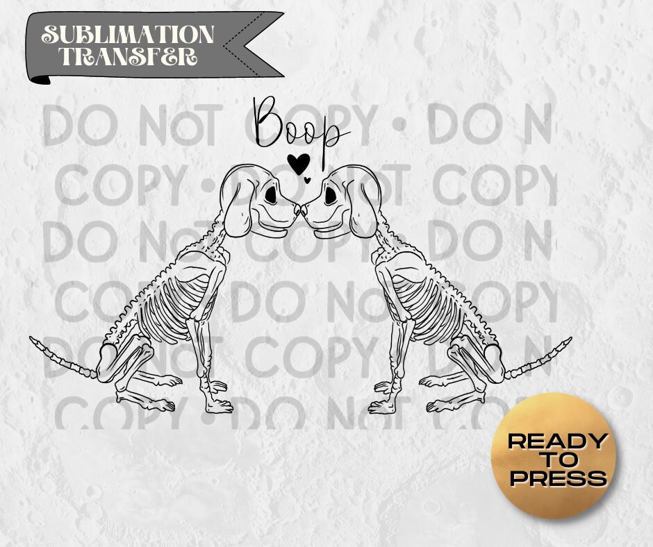 Boop Skeleton Dogs Sublimation Transfer Ready to Press - Etsy
