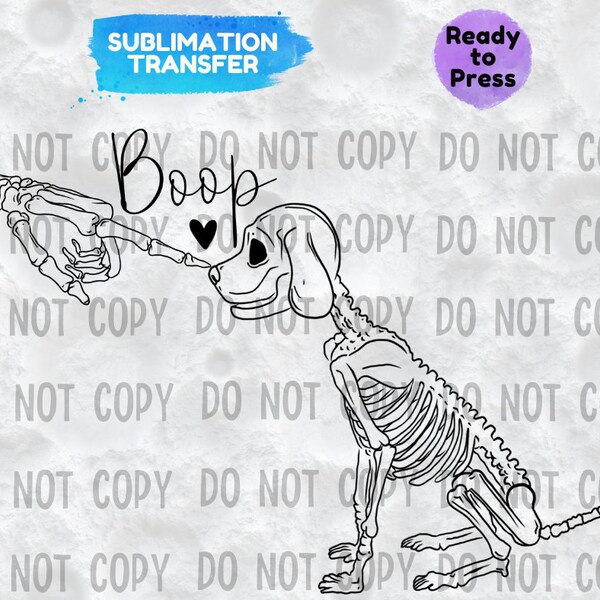 Skeleton Dog Transfer - Etsy