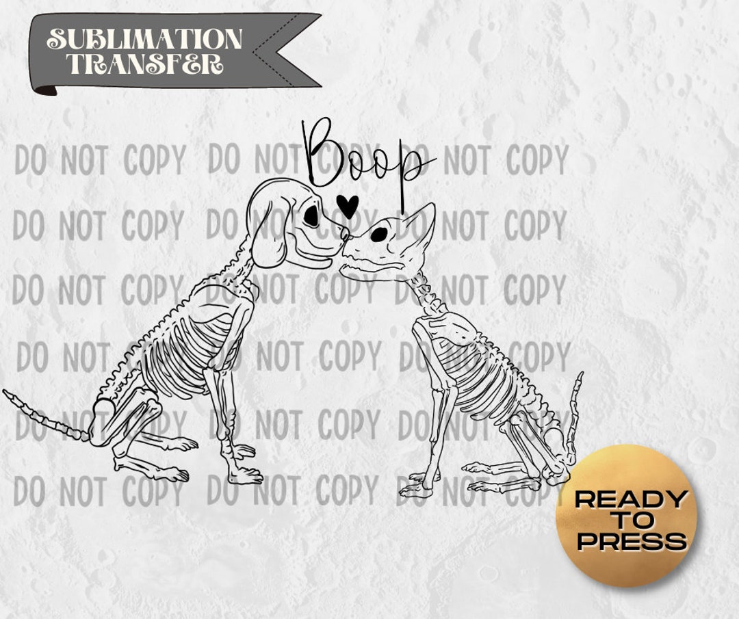 Boop Skeleton Dog and Cat Sublimation Transfer Ready to Press - Etsy