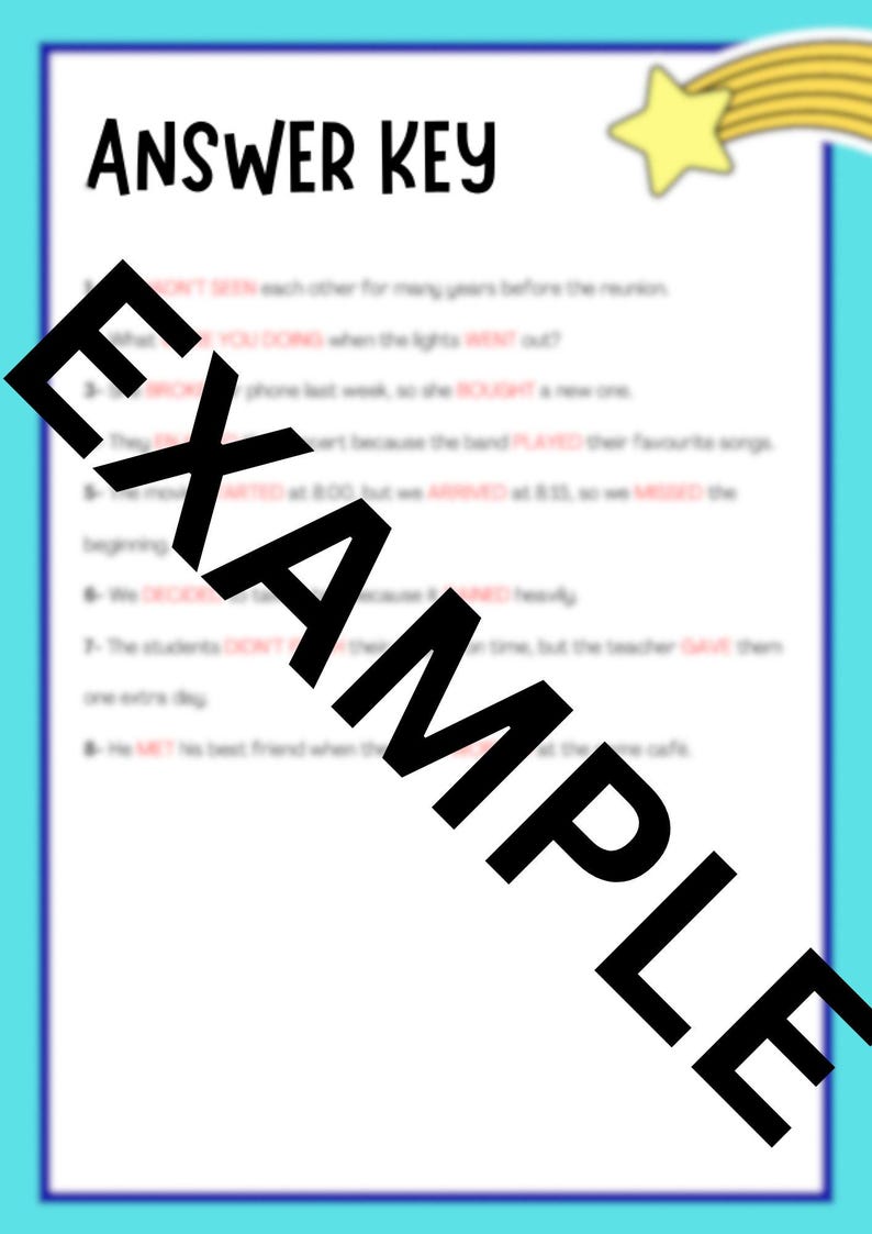 Past Simple - Level B1-B2 Worksheet - Etsy