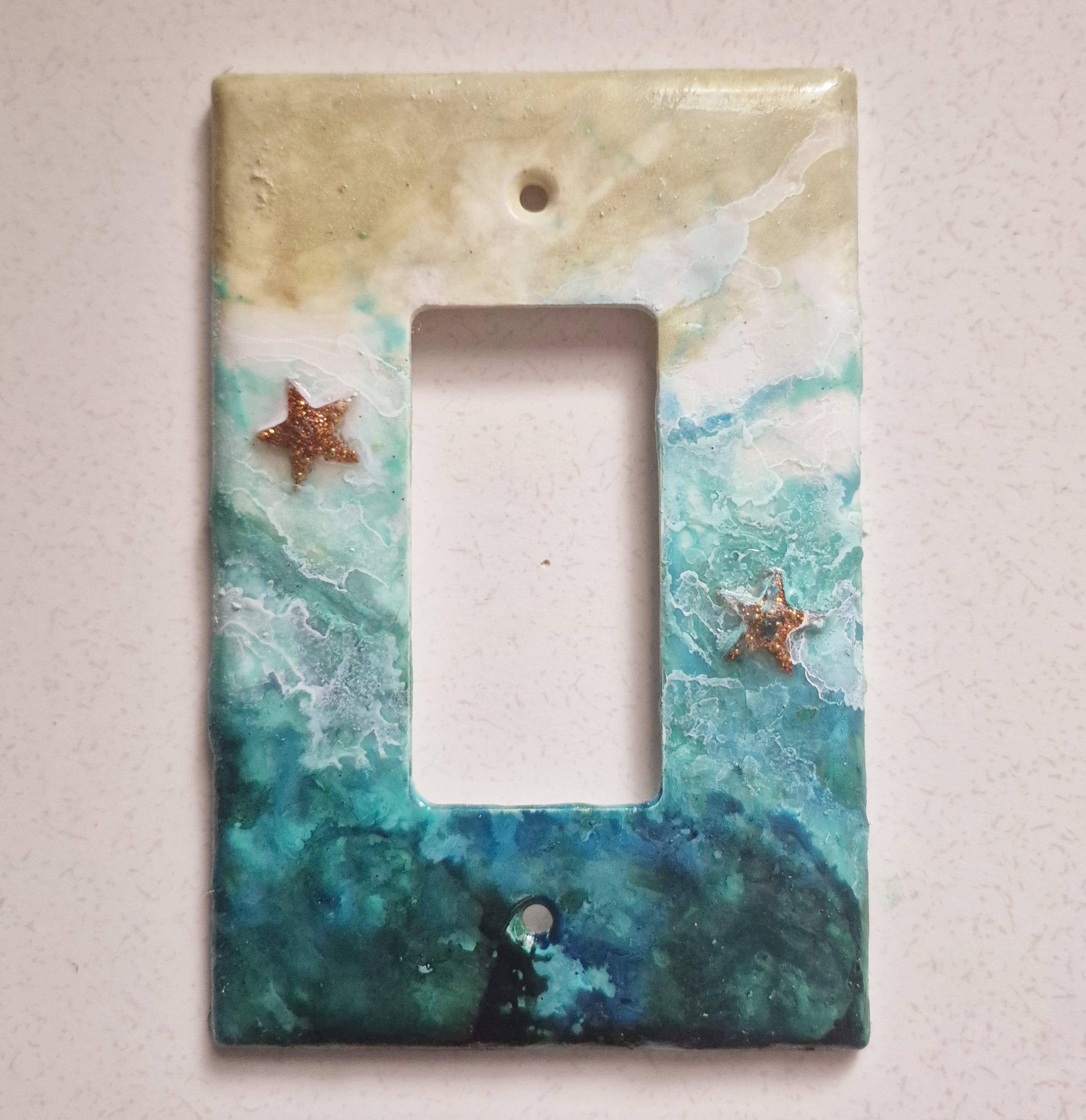 Beach Theme Ocean Style Switch Plate: Textured Light Switch and Outlet ...