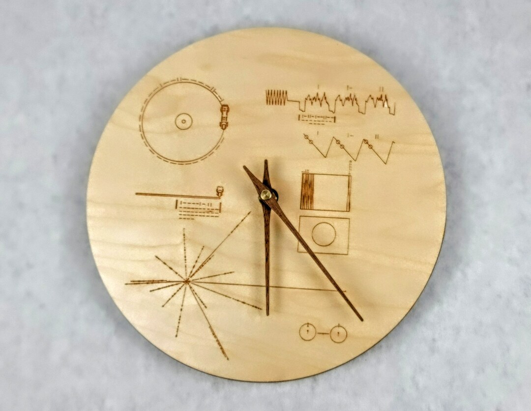 NASA Voyager Spacecraft 10" Golden Record Clock With Wood Hands - Etsy