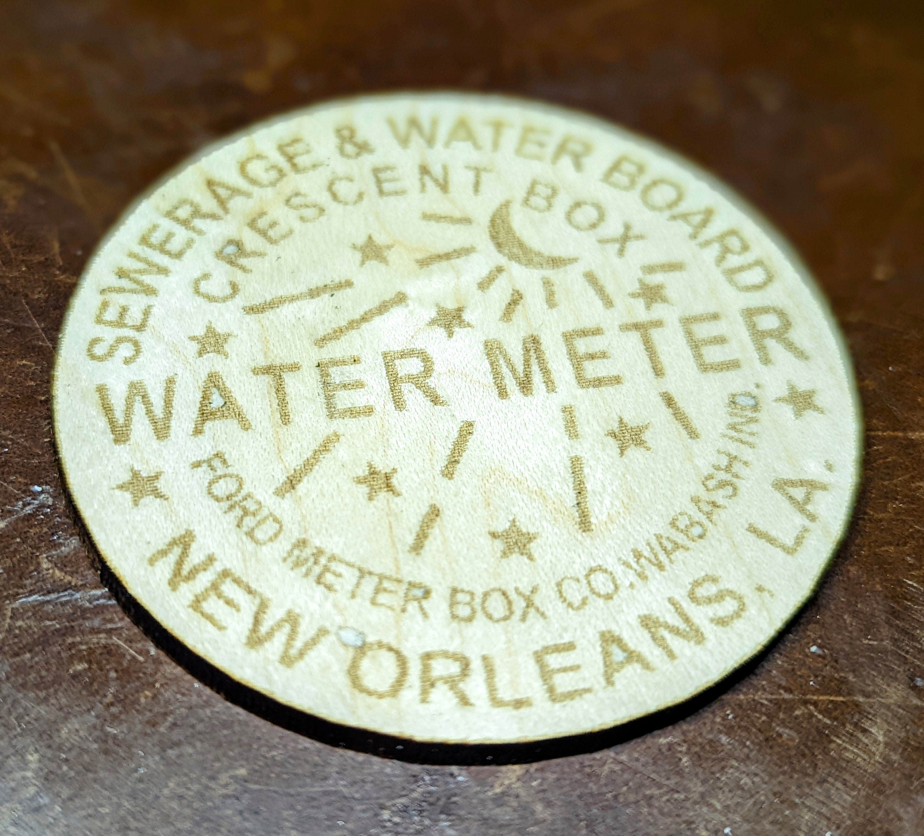 New Orleans Water Meter Sewer Cover Wood Magnet or Pin / NOLA / the ...