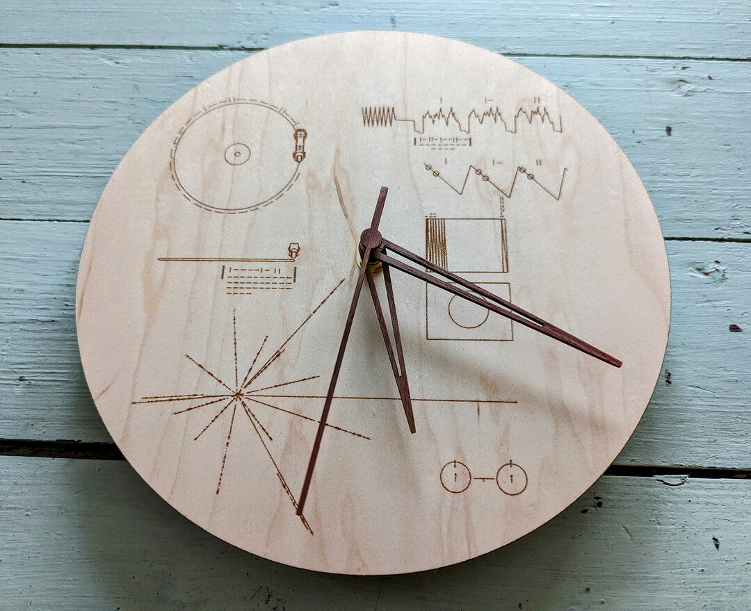 NASA Voyager Spacecraft 10 Golden Record Clock With Wood - Etsy