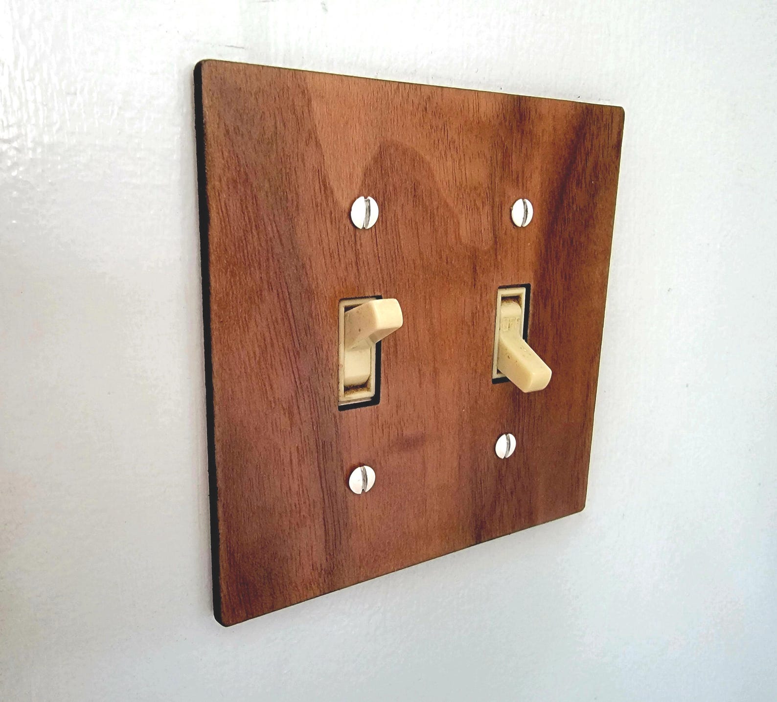 Laser Cut Wood Switch and Outlet Plates, Natural Hardwood Grain Covers ...