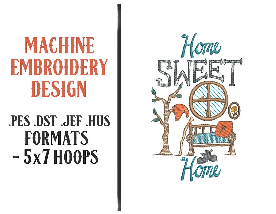 Home Sweet Home - Gnome Home - Machine Embroidery Design - Digital ...