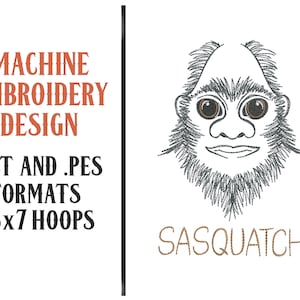 Sasquatch - Machine Embroidery Design - Digital Download - 5x7 Hoops ...