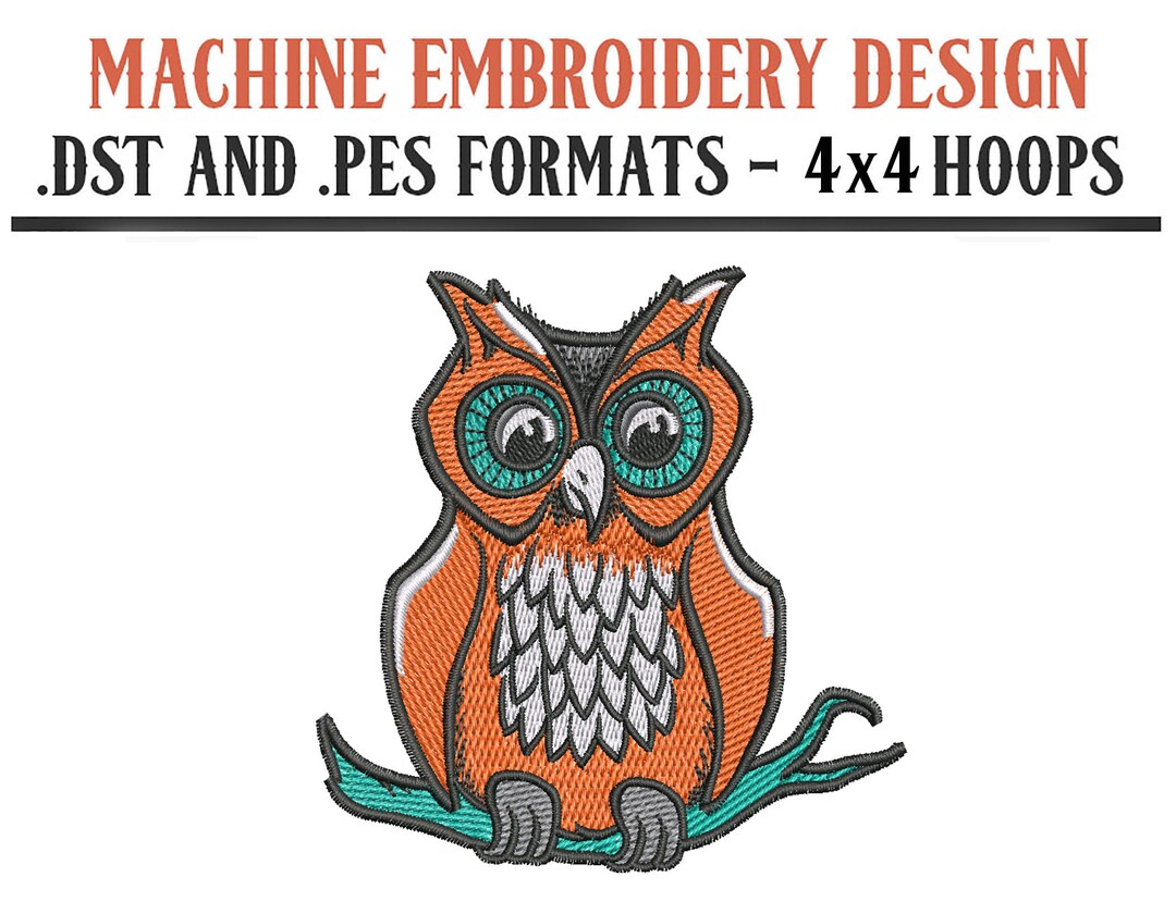 Vintage Owl on Branch - Machine Embroidery Design - Digital Download ...