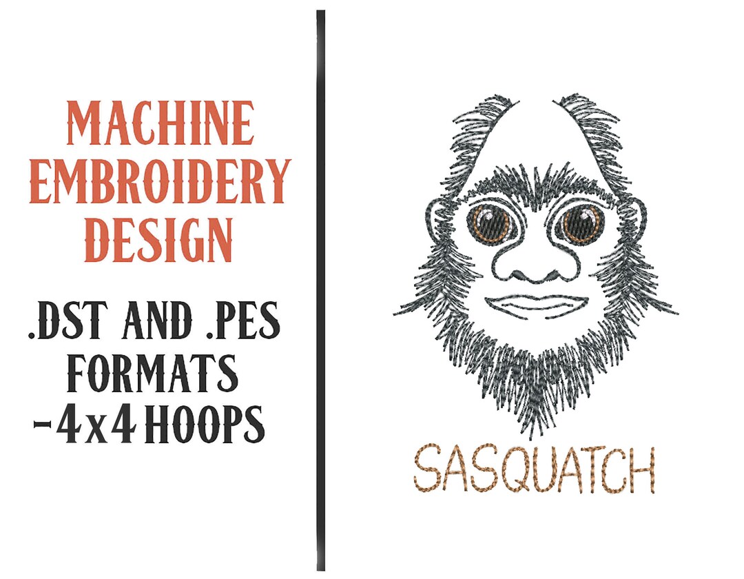 Sasquatch - Machine Embroidery Design - Digital Download - 4x4 Hoops ...