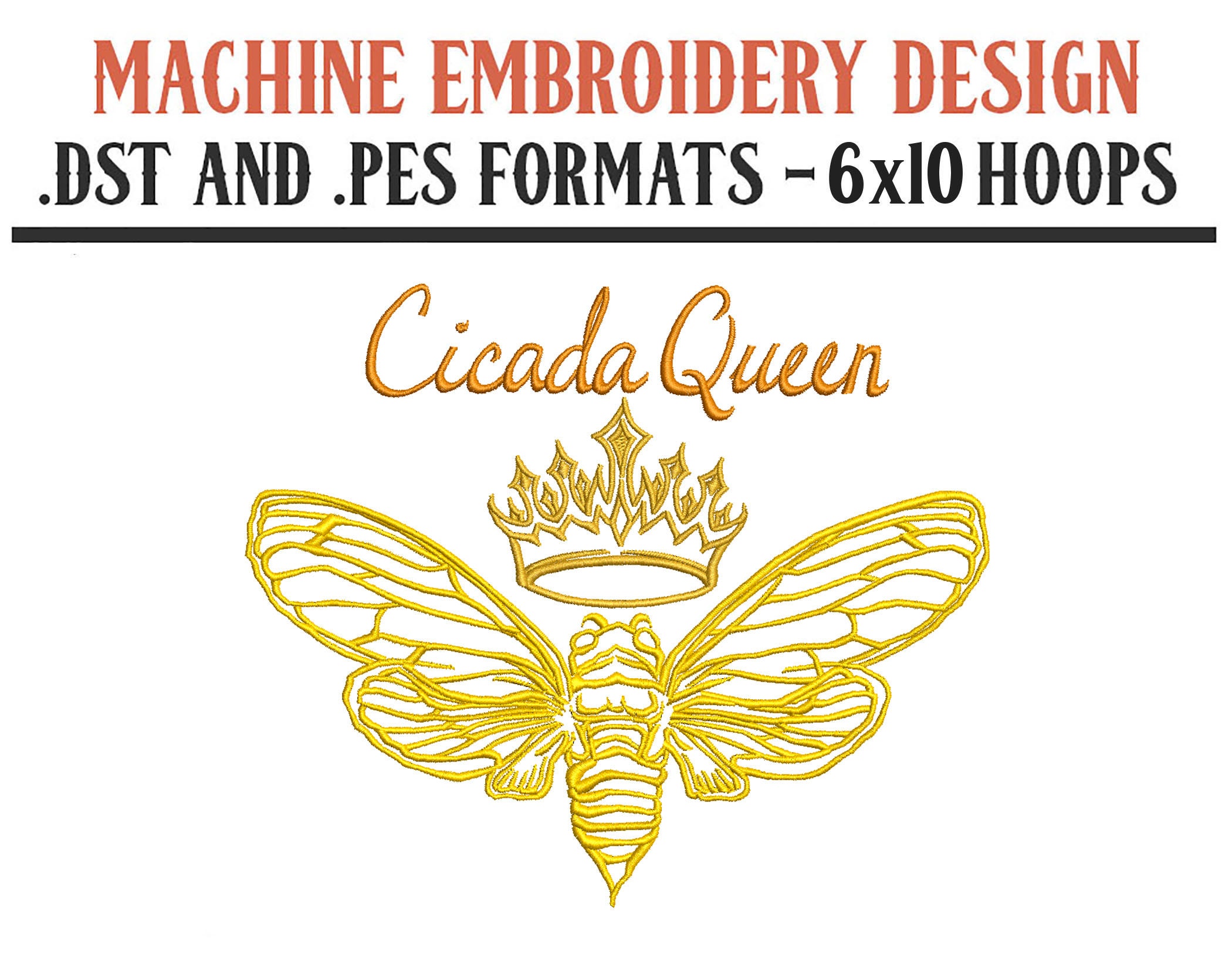Cicada Queen Machine Embroidery Design Digital Download | Etsy