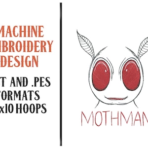 Mothman - Machine Embroidery Design - Digital Download - 6x10 Hoops ...